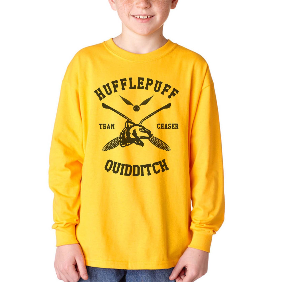 Hufflepuff Quidditch Team Chaser Youth Long Sleeve T-Shirt – Geeks Pride