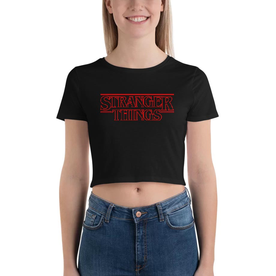 Stranger Things Red Outline Women’s Crop Tee – Geeks Pride