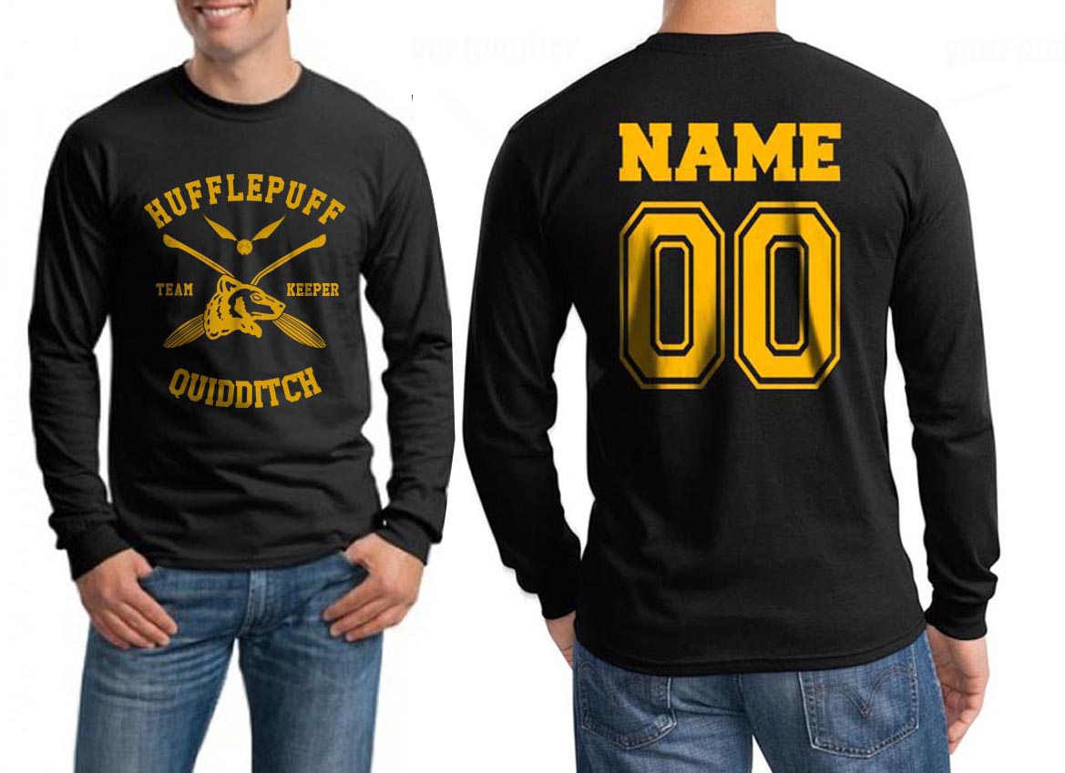 Customize - Hufflepuff Quidditch Team Keeper Men Long sleeve t-shirt ...